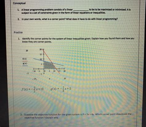 Solved Conceptual 1 A Linear Programming Problem Consists