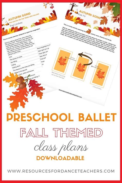 Fall Themed Preschool Ballet Class Plan Resources For Dance Teachers