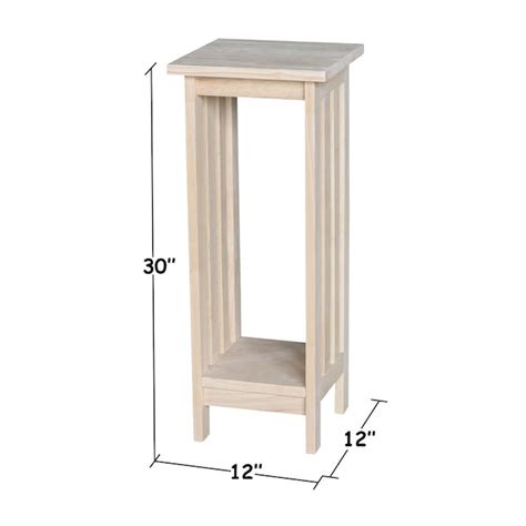 International Concepts 30 In H X 12 In W Unfinished Indoor Square Wood