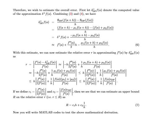 Solved Errors In A Forward Finite Difference Chegg