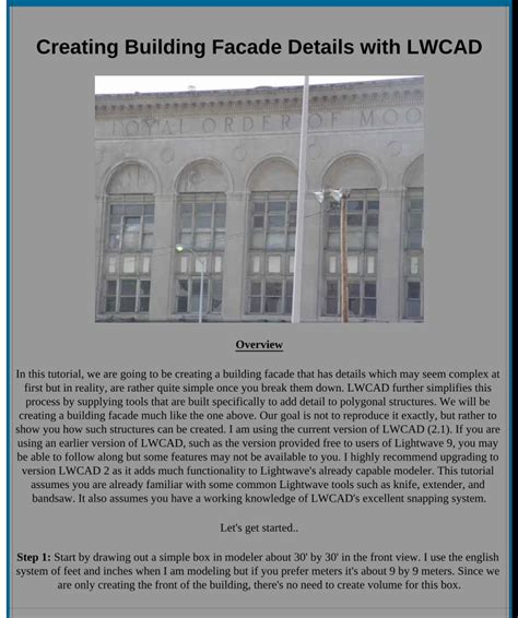 Pdf Creating Building Facade Details With Lwcad Pdf Facade Pdf