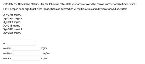 Solved Calculate The Descriptive Statistics For The Chegg