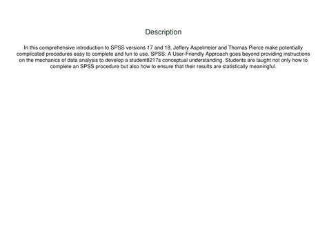 Ppt Pdf Spss A User Friendly Approach For Version 22 Android