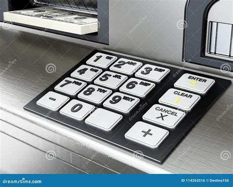 Keypad Of An Atm Or Automated Teller Machine 3d Illustration Stock Illustration Illustration