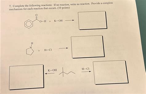Solved Complete The Following Reactions If No Reaction Chegg