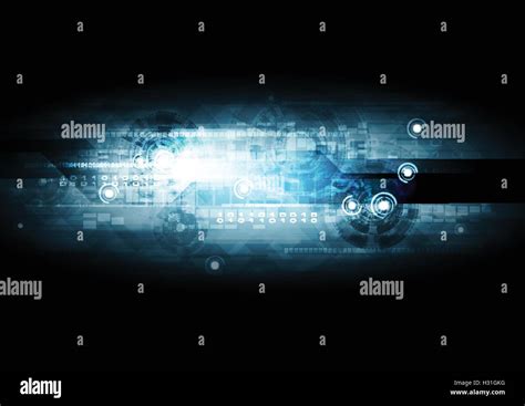 dark blue hi tech abstract background with binary code and gears