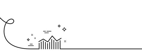 Financial Chart Line Icon Finance Graph Continuous Line With Curl Vector Stock Illustration