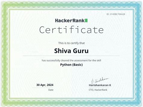 Shivaguru Senthilkumar On Linkedin Hackerrank Coding Python