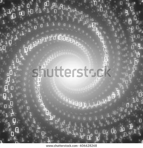 Vector Data Flow Visualizationgrayscale Big Data Stock Vector Royalty