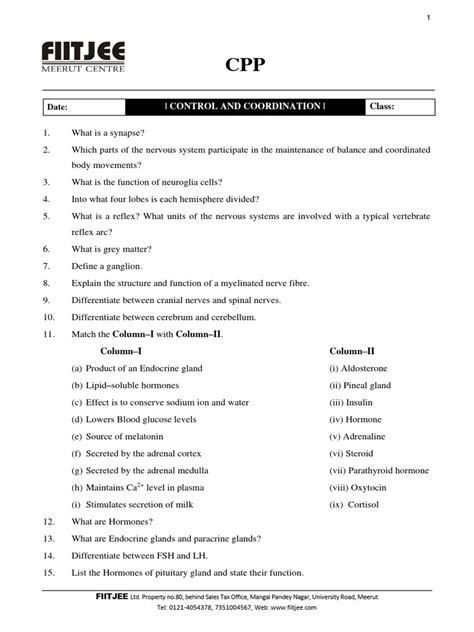 cpp control and coordination bsj pdf endocrine system adrenal gland