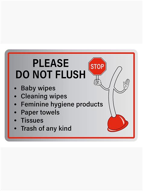 Do Not Flush Sign Art Board Print For Sale By Stickdeco Redbubble