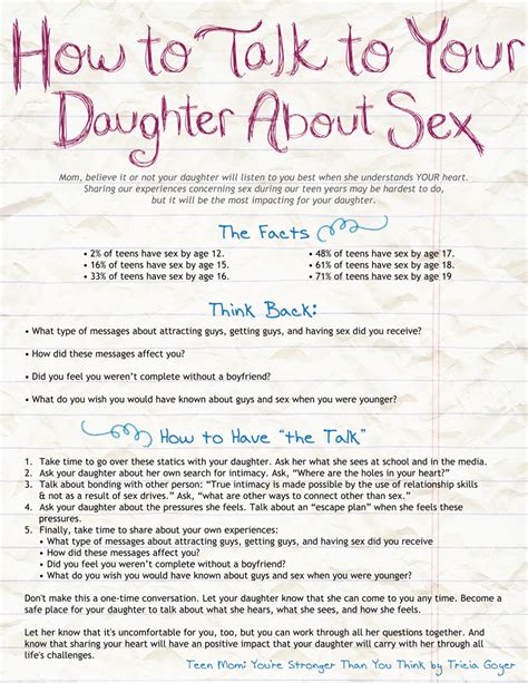 Talking To Your Daughter About Sex Plus A Free Printable — The Better Mom