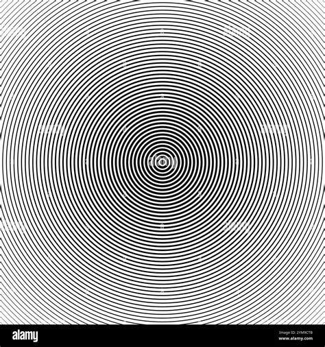 A Minimalistic Black And White Concentric Circular Line Pattern Forming A Subtle Optical