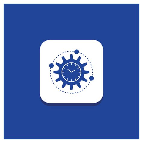 Blue Round Button For Efficiency Management Processing Productivity Project Glyph Icon