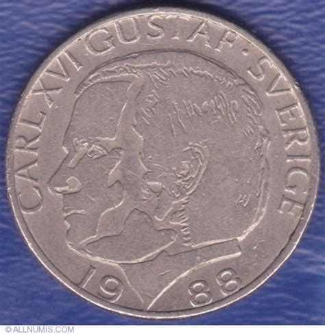 1 Krona 1988 Carl Xvi Gustaf 1973 Present Sweden Coin 3005