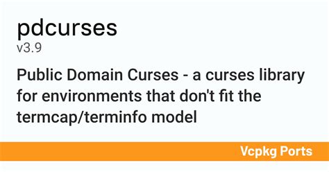 Pdcurses V Vcpkg Ports