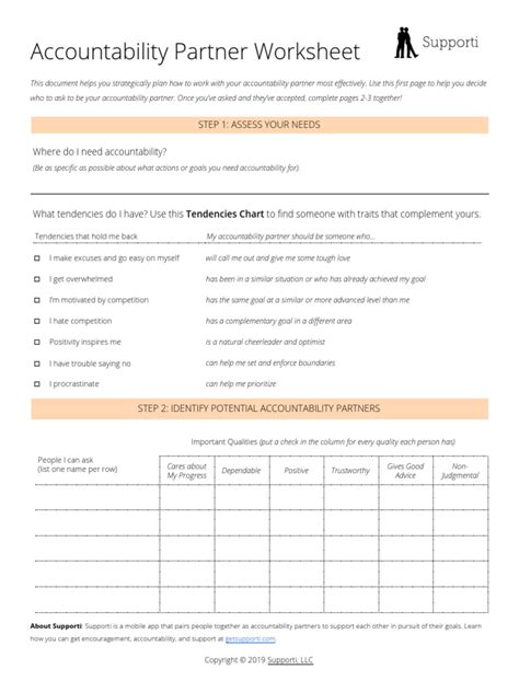 Accountability Partner Sheet Pdf