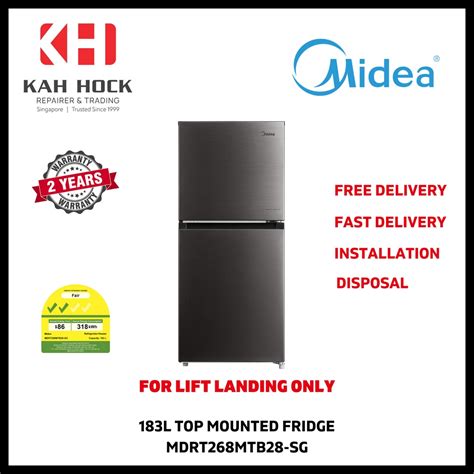 MIDEA MDRT268MTB28-SG 183L TOP MOUNTED FRIDGE - 2 YEARS LOCAL WARRANTY ...