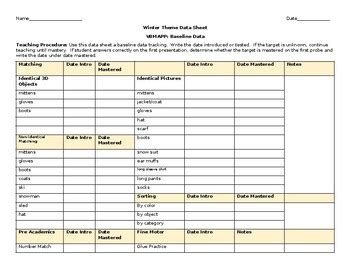Winter Theme VB MAPP Level 1 2 LR TACT LRFFC MATCHING IV Probe Sheet
