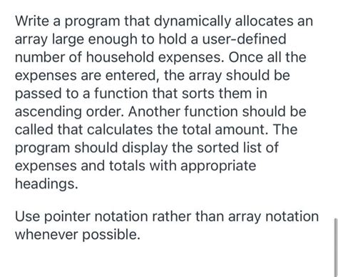Solved Write A Program That Dynamically Allocates An Array