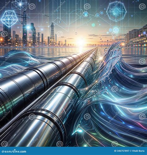 Underwater Pipeline System On Seabed Infrastructure For Oil Gas Or