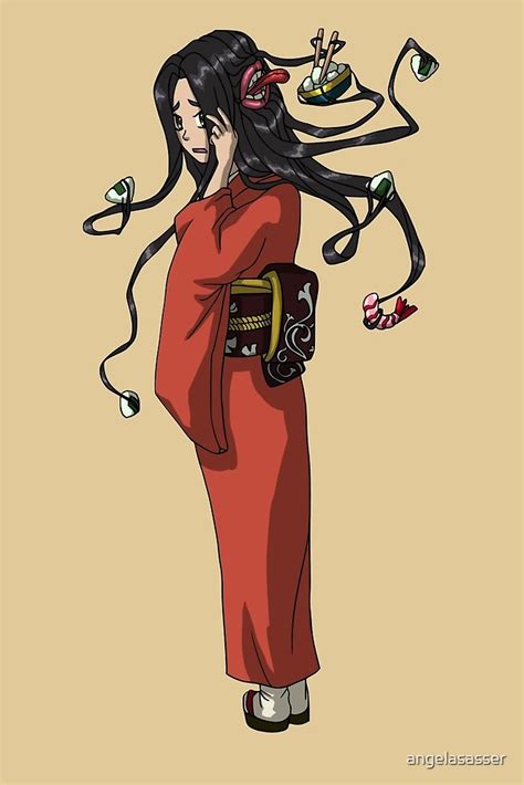 Yokai Woman Futakuchi Onna Monster Girls Series I By Angelasasser Redbubble