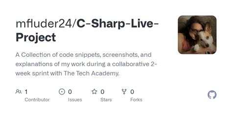 GitHub Mfluder C Sharp Live Project A Collection Of Code Snippets Screenshots And