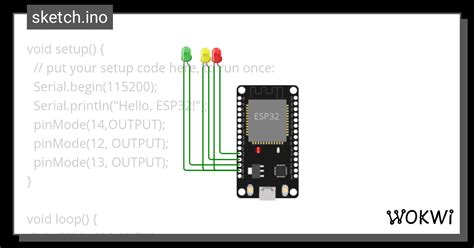 Traffic Light Wokwi Esp32 Stm32 Arduino Simulator