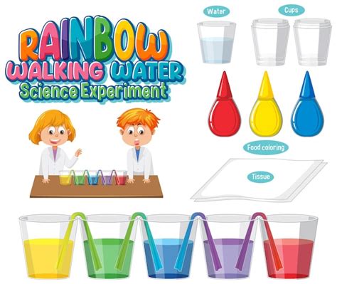Premium Vector Rainbow Walking Water Science Experiment