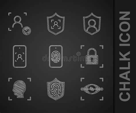 Set Mobile With Fingerprint Scan Fingerprint Shield Eye Lock Face Recognition And Face