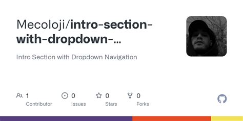 github mecoloji intro section with dropdown navigation main intro