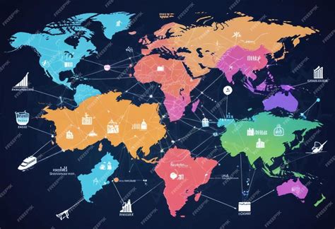 Digital World Map Visualizing The Complex Global Trade Network And