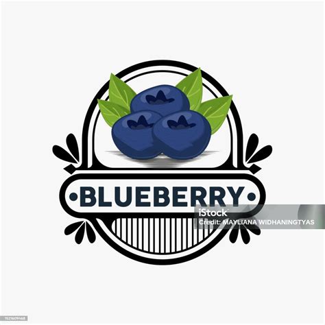 블루베리 로고 정원 농장 신선한 과일 벡터 우아한 심플한 디자인 기호 일러스트레이션 템플릿 베리류에 대한 스톡 벡터 아트 및 기타 이미지 Istock