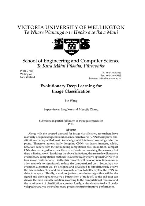 Pdf Evolutionary Deep Learning For Image Classification