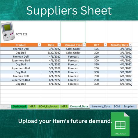 Mrp Excel Template Master Production And Material Planning Tool