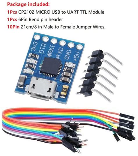 Getuscart Wwzmdib Cp Micro Usb To Uart Ttl Module Pin Serial Converter Stc Replace Ft