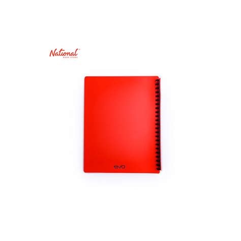 EVO CLEARBOOK REFILLABLE LONG SHEETS HOLES SOLID COLOR RED