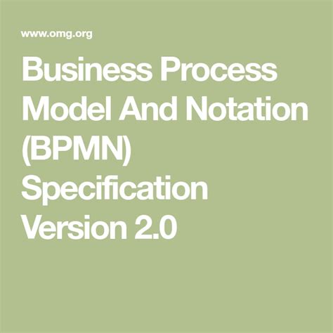 Business Process Modeling And Notation Standard Antiquepol