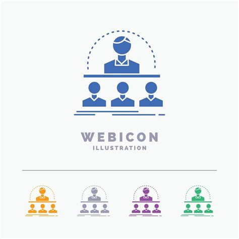 Business Coach Course Instructor Mentor 5 Color Glyph Web Icon Template Isolated On White