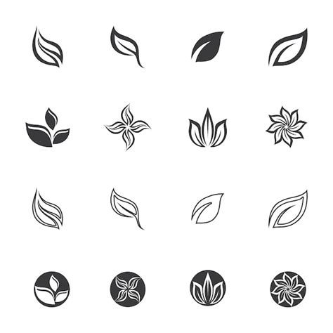 Green Leaf Ecology Nature Element Vector Icons Premium Vector