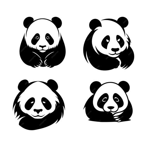 Set Of Cute Pandas On Isolated Background Generative Ai Premium Ai Generated Vector
