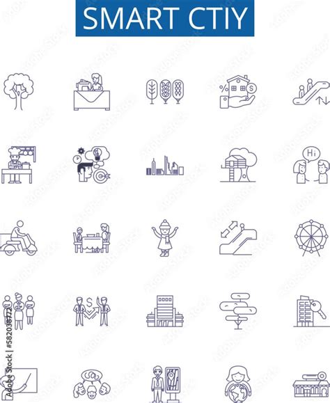 Smart Ctiy Line Icons Signs Set Design Collection Of Smart City Iot Automation Surveillance