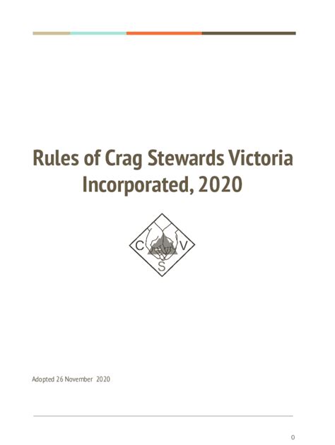 Fillable Online Final Copy Rules Of Association Csv Fax Email Print