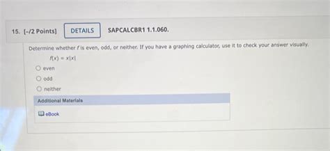 Solved Determine Whether F Is Even Odd Or Neither If You