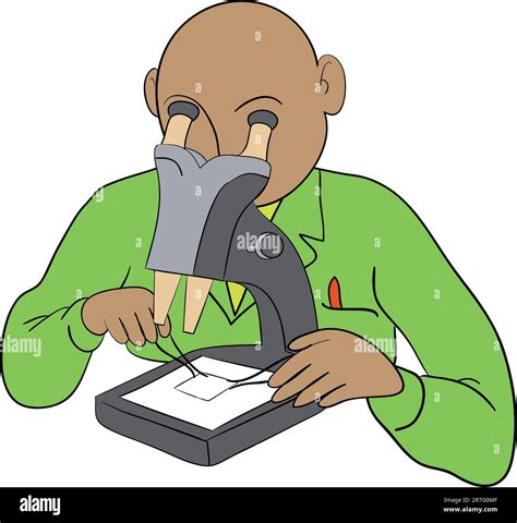 microscope man stock vector images alamy