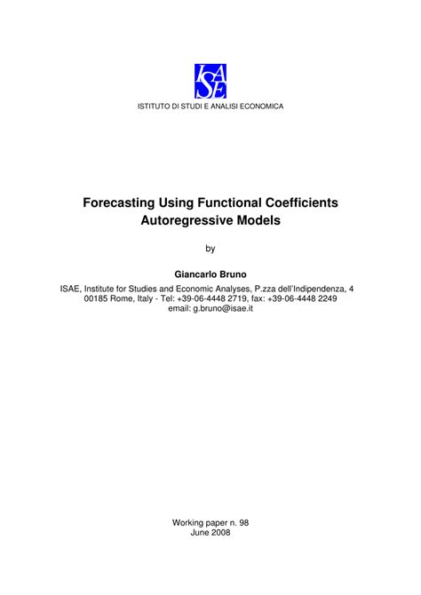 pdf forecasting using functional coefficients autoregressive models