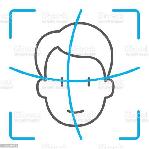 Id 얇은 라인 아이콘 얼굴 얼굴 인식과 얼굴 인식 얼굴 검색 서명 벡터 그래픽 흰색 배경 Eps 10에 선형 패턴 감지기에 대한 스톡 벡터 아트 및 기타 이미지 Istock