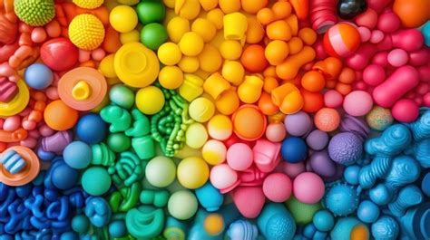 Rainbow Of Colorful Objects Premium Ai Generated Image