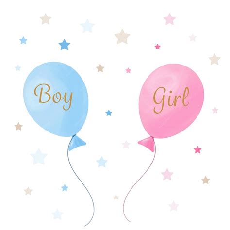 Premium Vector Gender Reveal Banner With Blue And Pink Balloons Boy