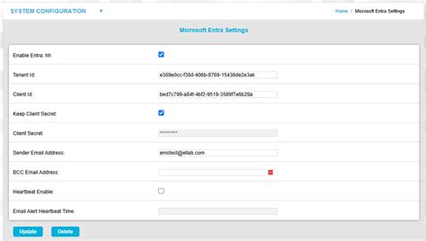 Microsoft Entra Settings